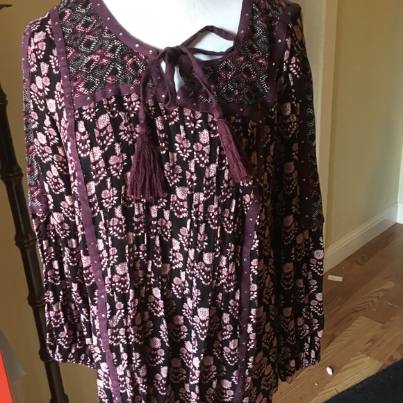 Style & Co. | Tops | Style Co Boho Long Sleeved Blouse Tie Front | Poshmark